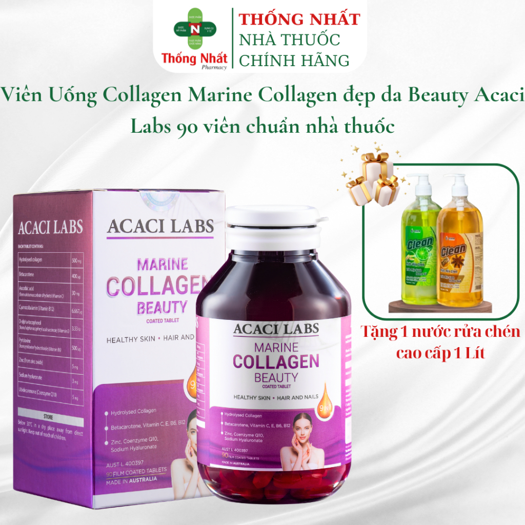 Viên uống đẹp da Collagen Marine Beauty Acaci Labs giảm rụng tóc, ngừa ...