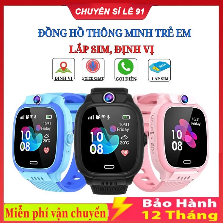 Đồng Hồ Thông Minh Trẻ Em Y31 / Y92 / Q12 Lắp Sim Nghe Gọi, Định vị ,Chụp Ảnh, Chống Nước ...