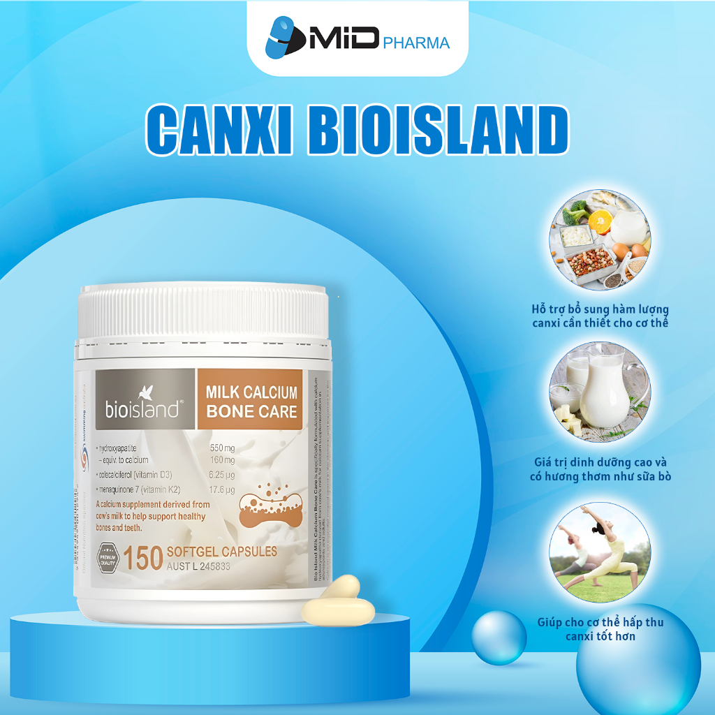 Vitamin Canxi hữu cơ BioIsland Bone Care bổ sung canxi cho mẹ bầu | Shopee Việt Nam
