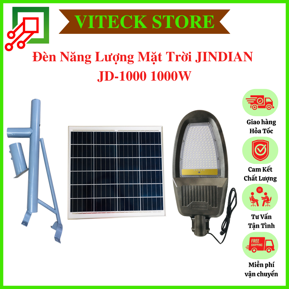Đèn Năng Lượng Mặt Trời JINDIAN JD-1000 1000W - Chống nước IP65 - Điều khiển từ xa - Chính hãng ...