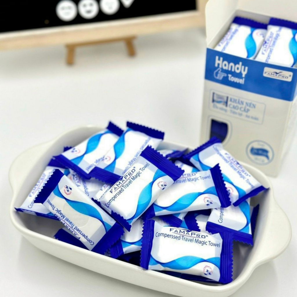 Khăn nén Viên kẹo Handy Towel Famapro đa năng 100% cotton | Shopee Việt Nam