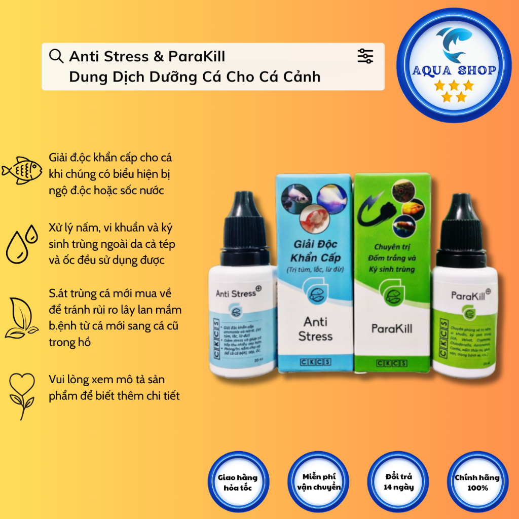 Anti Stress & ParaKill Dung Dịch Dưỡng Cá Cho Cá Cảnh | Shopee Việt Nam