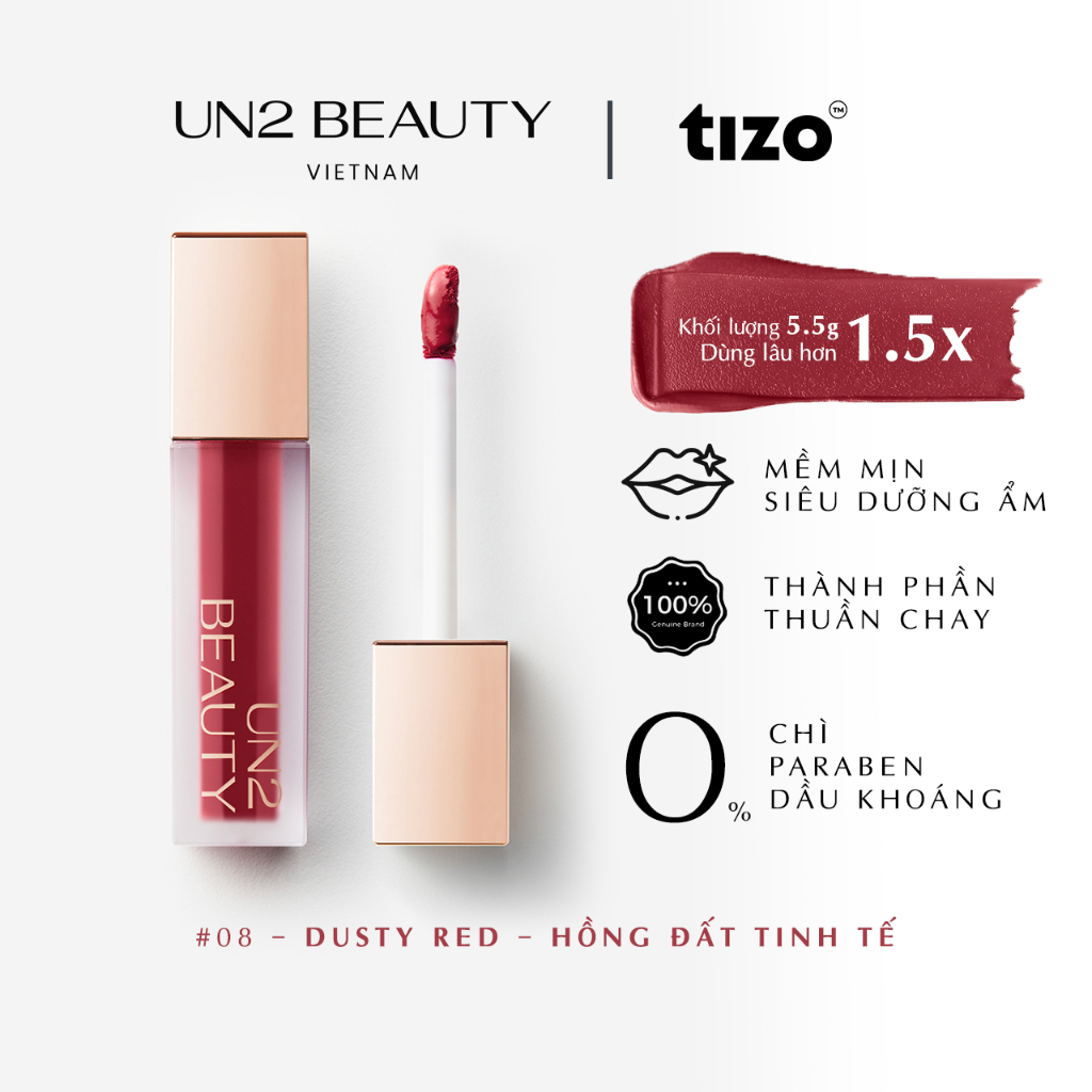 UN2 Beauty I Son Kem Lì Thuần Chay Dưỡng Ẩm Mịn Môi Soft Liquid Lipstick 5.5g Màu 08 | Shopee ...