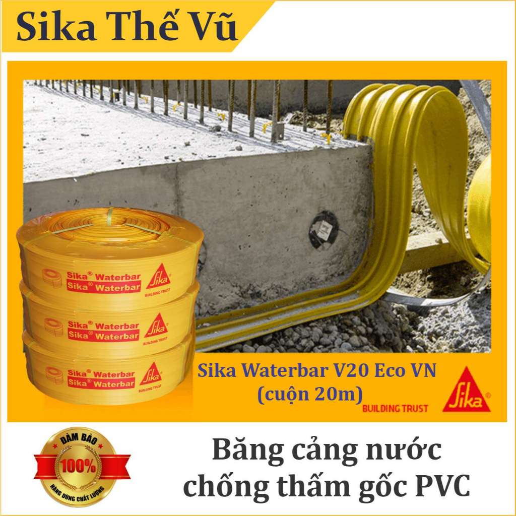 Sika - BĂNG CẢN NƯỚC ĐÀN HỒI, GỐC PVC - Sika Waterbar V-20 ECO VN (Cuộn 20m) - SIKA THẾ VŨ ...
