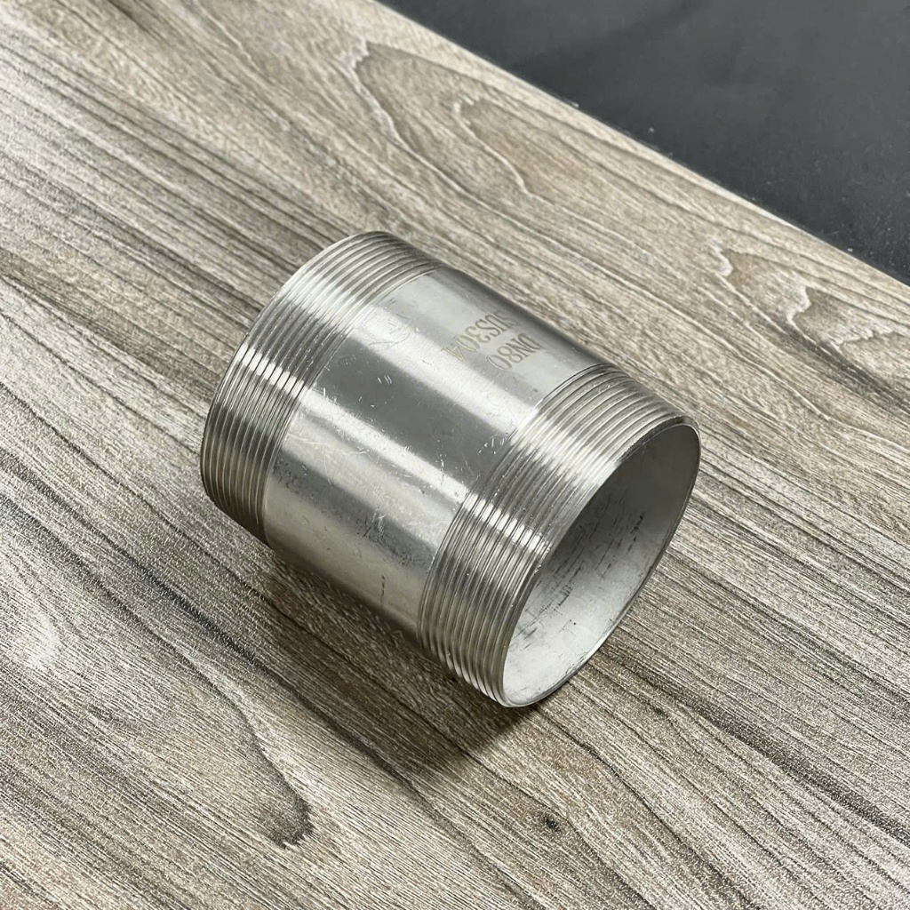 Kép tiện ren inox 304 10cm size to - DN80, DN100 - Ống tiện ren 2 đầu ...