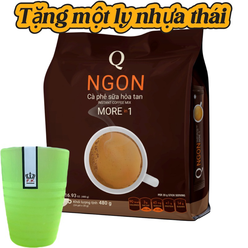 [ KHUYẾN MÃI 1 TRÀ 70G HOẶC 1LY NHỰA ] CÀ PHÊ SỮA TRẦN QUANG NGON BỊCH 24 GÓI X 20G = 480g SẢN ...