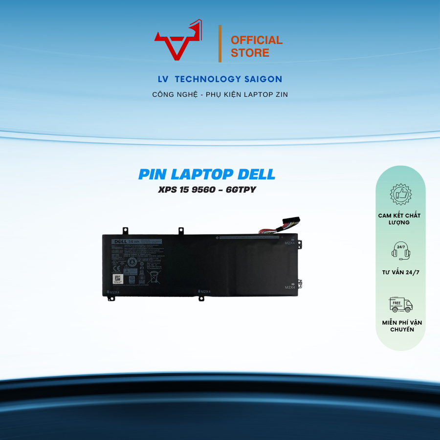 Pin laptop Dell XPS 15 9560 Precision 5520 Inspiron 15 7590 7591 NGẮN ...