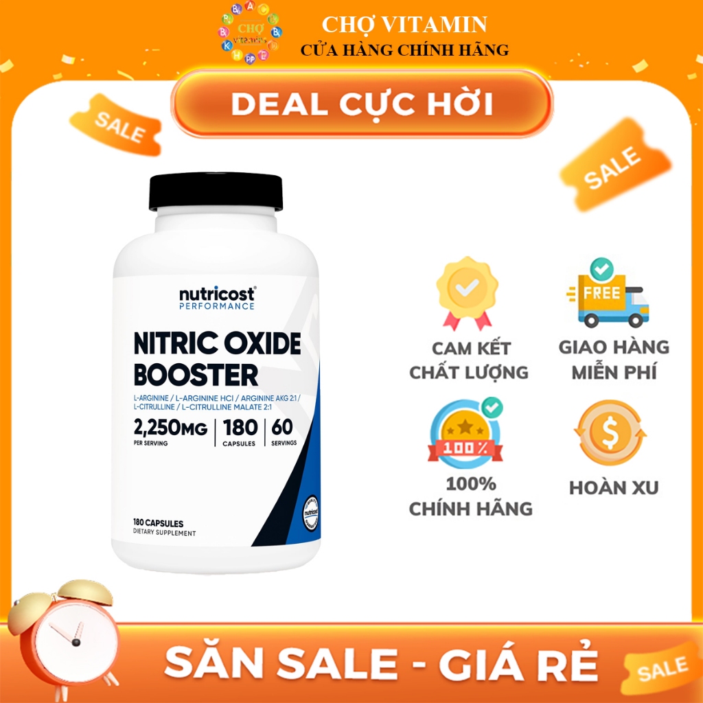 Thực Phẩm Bảo Vệ Sức Khoẻ Nutricost Nitric Oxide Booster - Hỗ Trợ Tăng Sức Mạnh, Sức Bền, Tăng ...