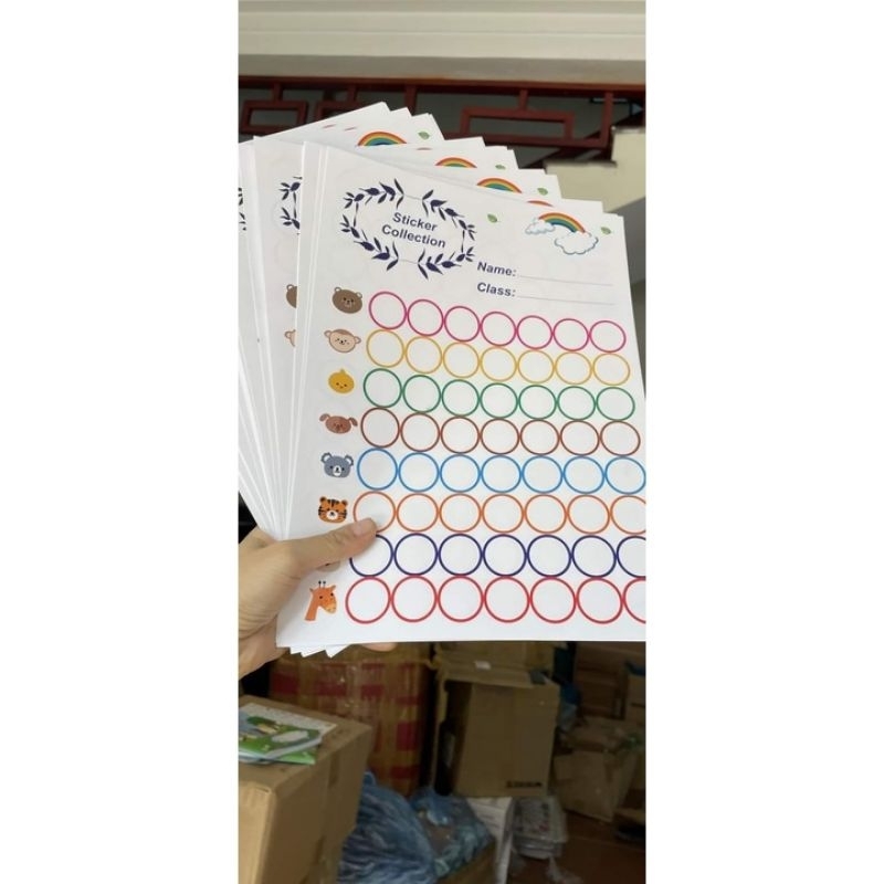 Combo 20 bản sticker collection sưu tập sticker giấy bìa cứng in 2 mặt ...