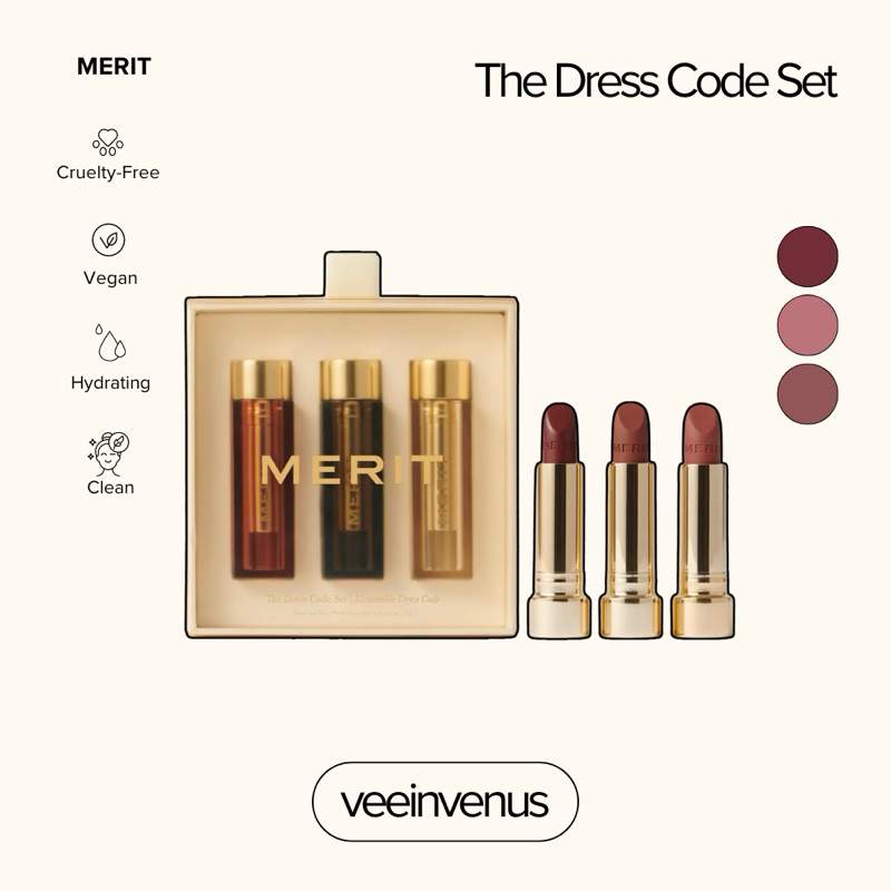 veeinvenus | CÓ SẴN Set 3 son MERIT The Dress Code Lipstick Set ...
