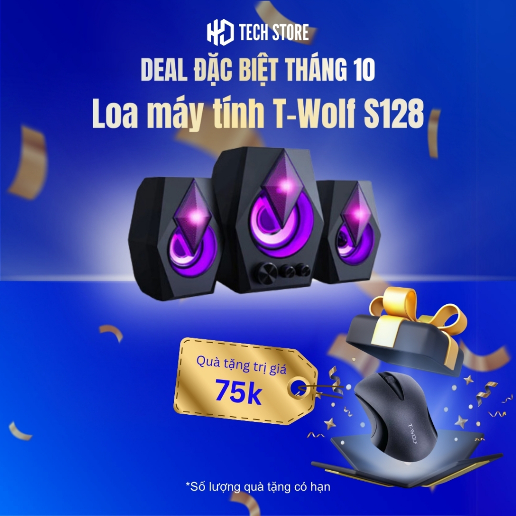 Loa máy tính T-Wolf S128 nâng tầm âm thanh giải trí | Shopee Việt Nam