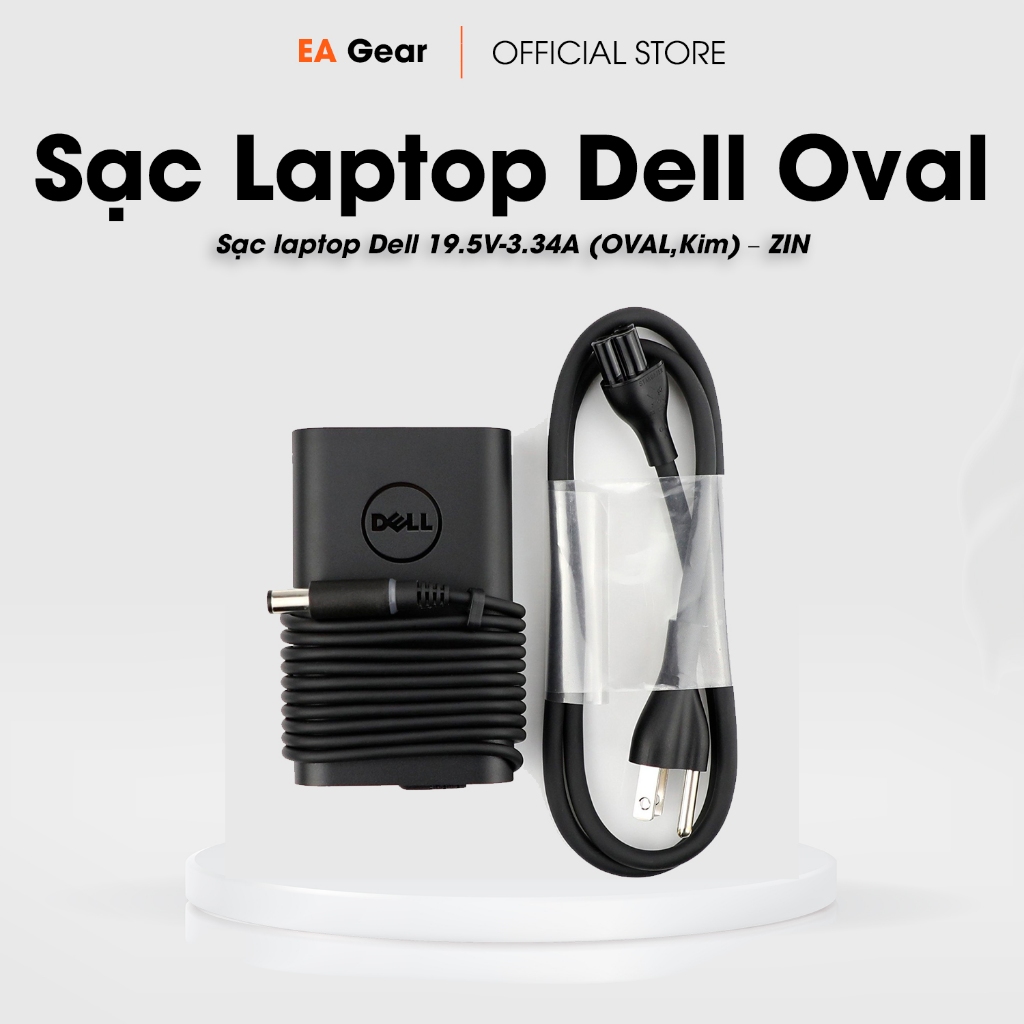 Sạc Laptop Dell Oval Chuẩn Xịn 19.5V-3.34A (OVAL,Kim) dùng cho Laptop ...