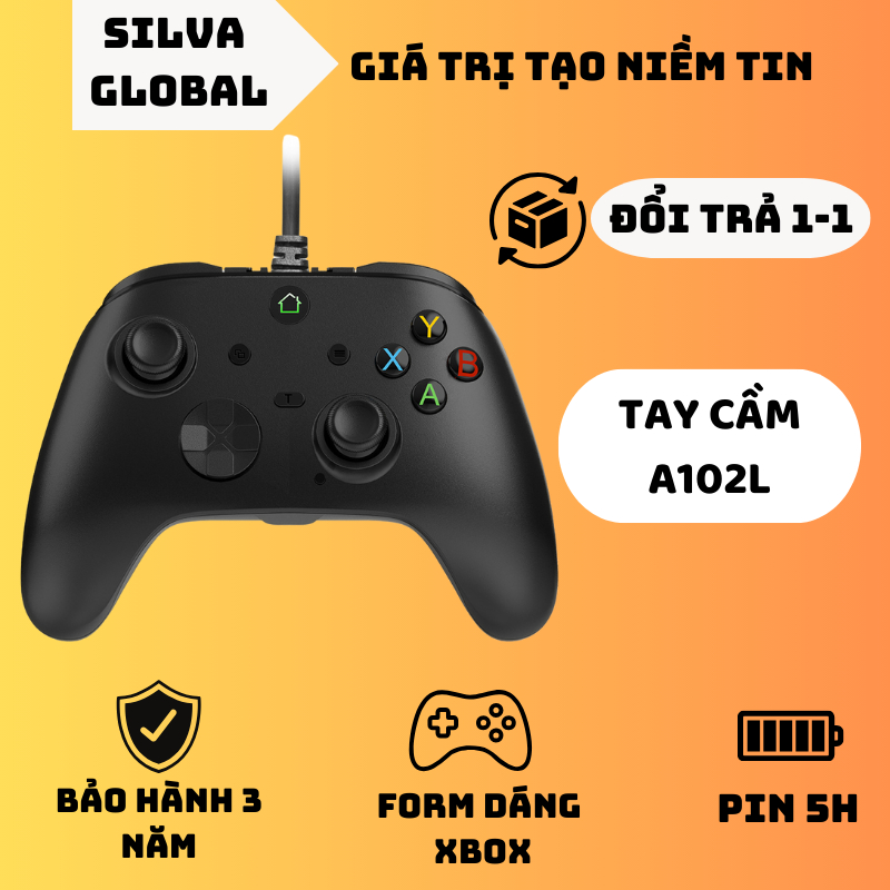 [Bản Mới 2024] Tay Cầm Chơi Game Xbox A102L 360 độ Rung mạnh Tương thích PC/Laptop/PS3/Android ...