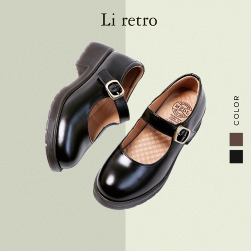 [8221] Giày Basic Mary Jane 4.5 - Giày da nữ vintage Li retro (giày da thật - genuine leather ...