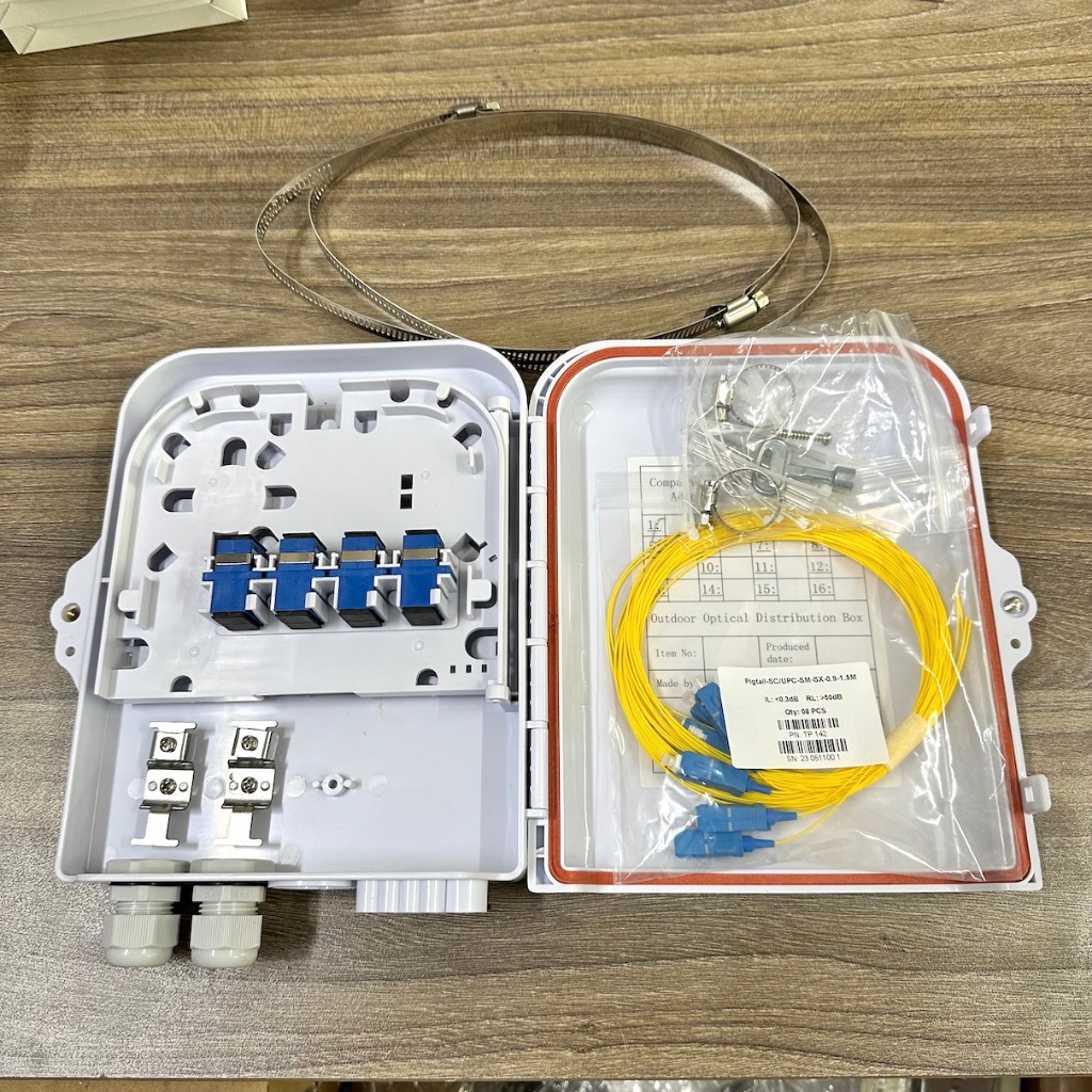 Hộp ODF nhựa Outdoor OTB-0208I 08FO SC/APC SC/UPC (Bao gồm Adpater SC ...