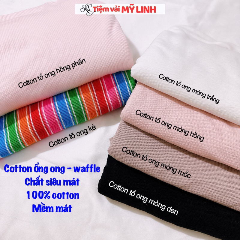 Vải Cotton tổ ong Waffle - Rip cotton carter siêu đẹp rất mềm mát thấm ...
