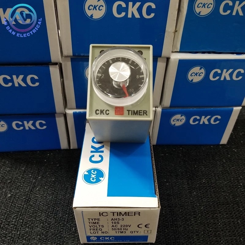 Rơ le thời gian, Relay timer, Rơle hẹn trễ CKC AH3-3 220VAC 24VDC 6S 10S 30S 60S 6M 10M 30M 60M ...