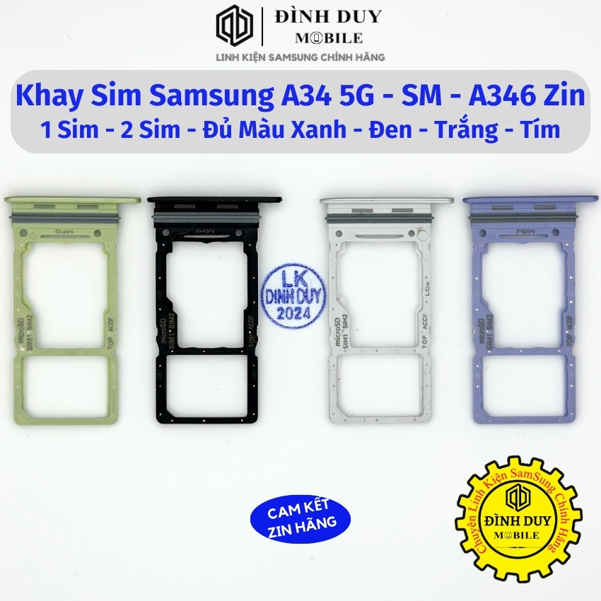 Khay Sim Samsung A34 5G - SM - A346 - Zin Hãng - Đủ Màu Xanh - Đen ...
