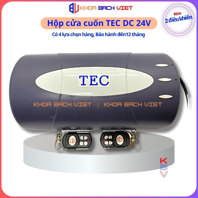 Bộ điều khiển cửa cuốn tec DC 24v mã gạt, hộp màu tím, đã kèm theo hai ...