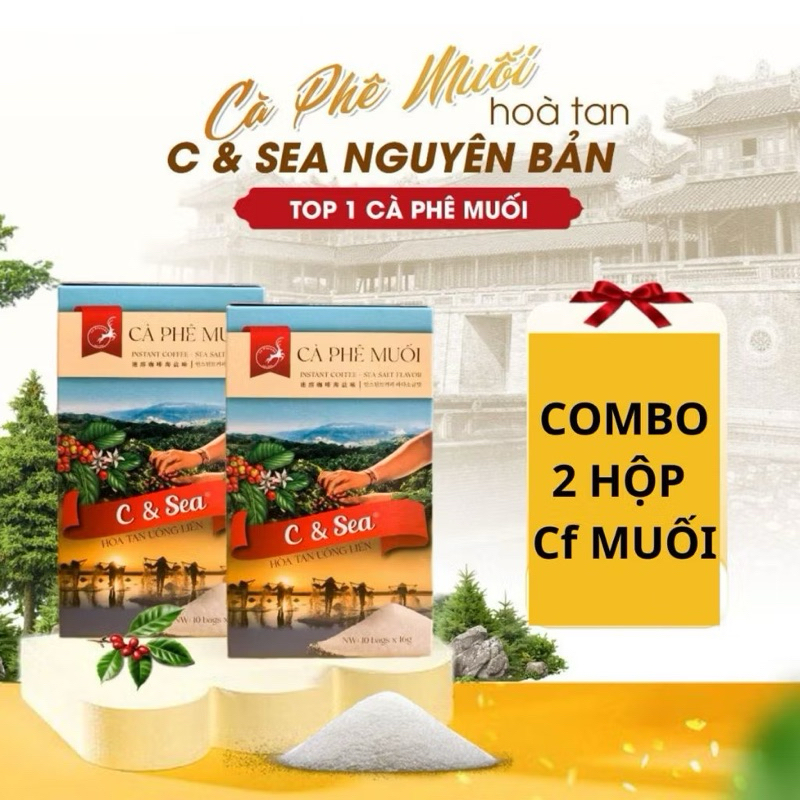 Combo 2 Hộp 20 Gói Cà Phê muối hòa tan C & Sea Le Plateau hộp giấy 160g (10 stick 16g) | Shopee ...