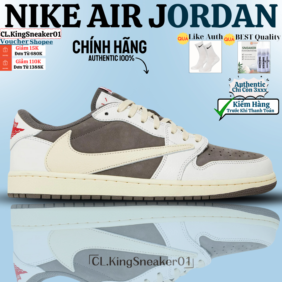 [CHÍNH HÃNG]&[Best Quality]Giày JD 1 Low'Travis Scott Reverse Mocha',JD ...