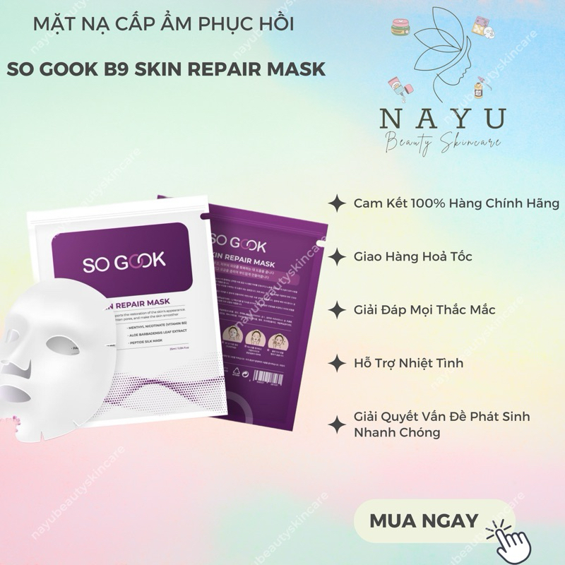 [HÀNG CÔNG TY] MẶT NẠ CẤP ẨM PHỤC HỒI SO GOOK B9 SKIN REPAIR MASK ...