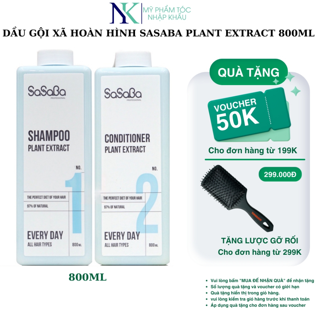 DẦU GỘI XÃ HOÀN HÌNH SASABA PLANT EXTRACT 800ML | Shopee Việt Nam
