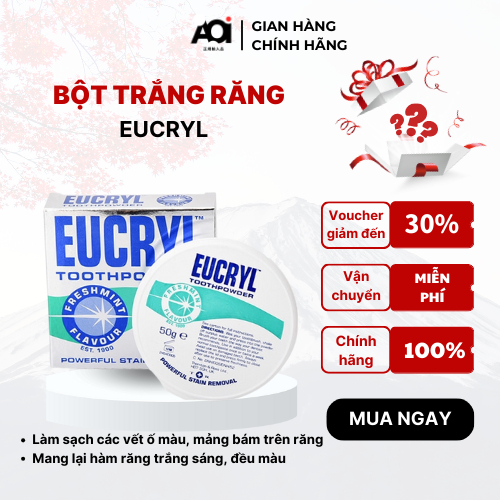 Bột Trắng Răng Hương Bạc Hà Ecryl Tooth Powder Freshmint 50g, Loại Bỏ ...