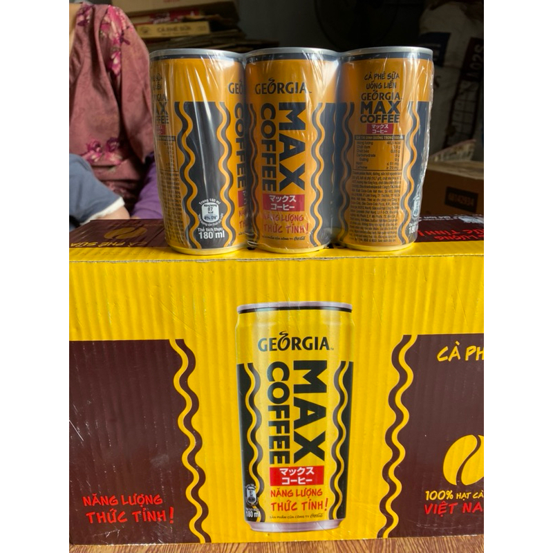 Thùng 24 Lon Cà Phê Georgia Max Coffee 180ml/Lon | Shopee Việt Nam