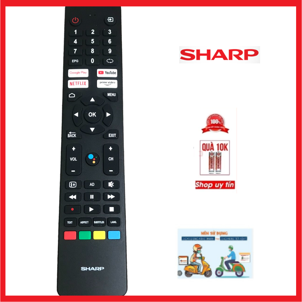 Điều khiển tivi sharp giọng nói, Remote TV Android Tivi Sharp 32 inch ...