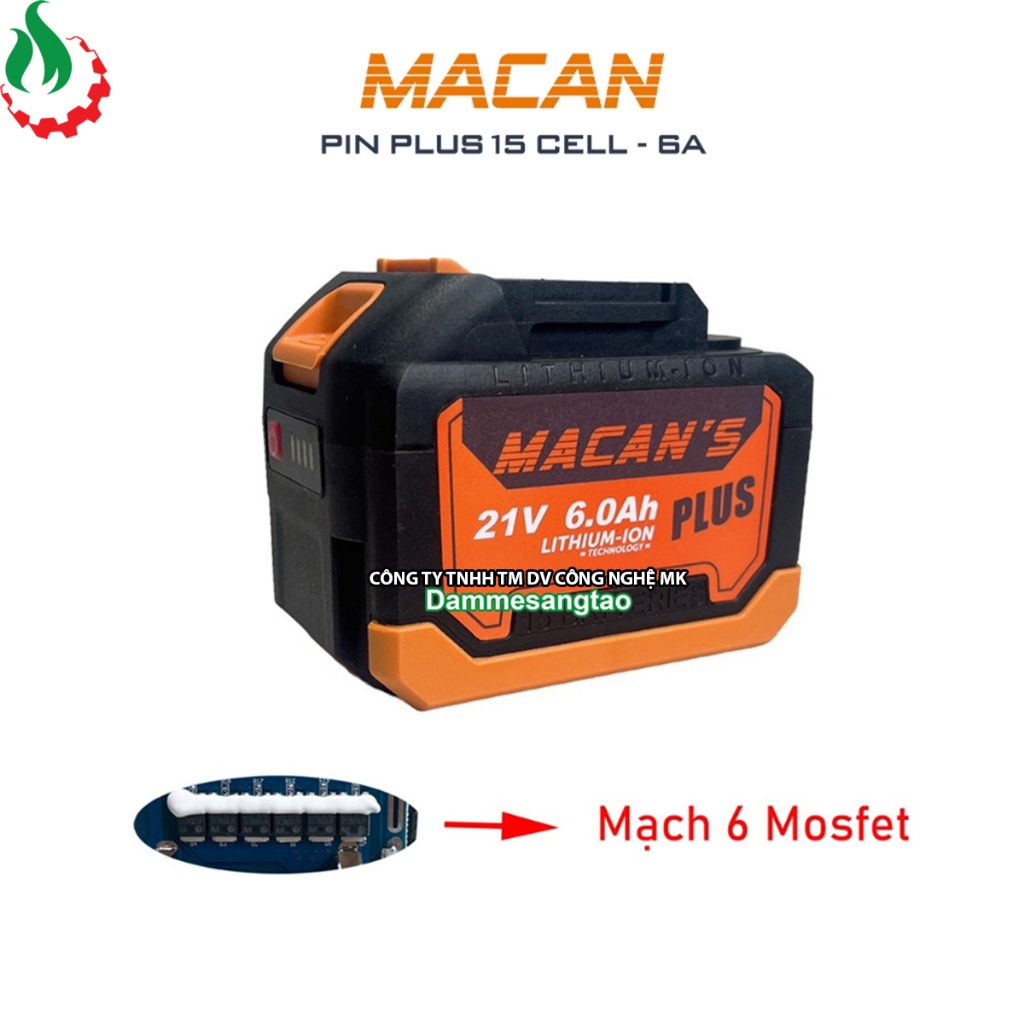 Pin Macan Plus 21V 6AH chân pin Makita (15 cell 18650) | Shopee Việt Nam