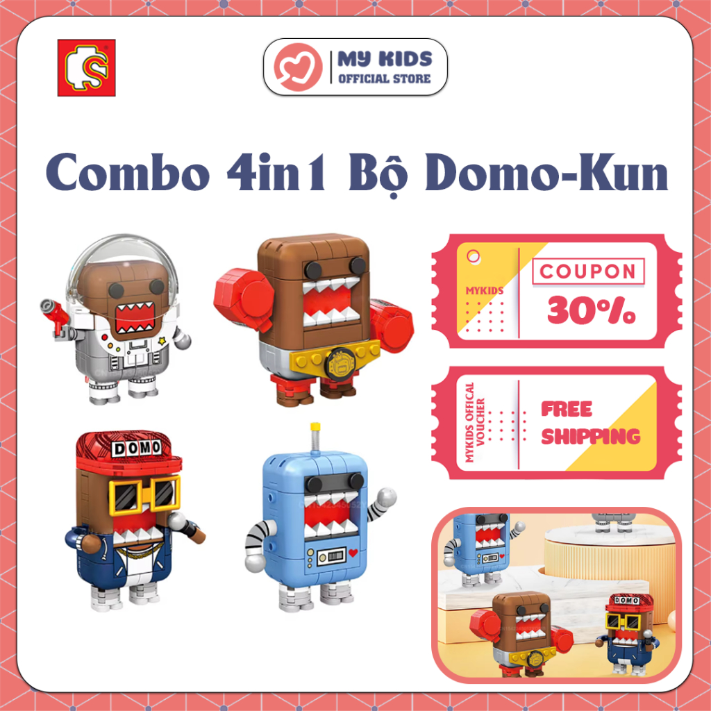 Đồ Chơi Lắp Ráp Combo 4in1 Bộ Domo-Kun Siêu Vui Nhộn - SEMBO 612501 ...
