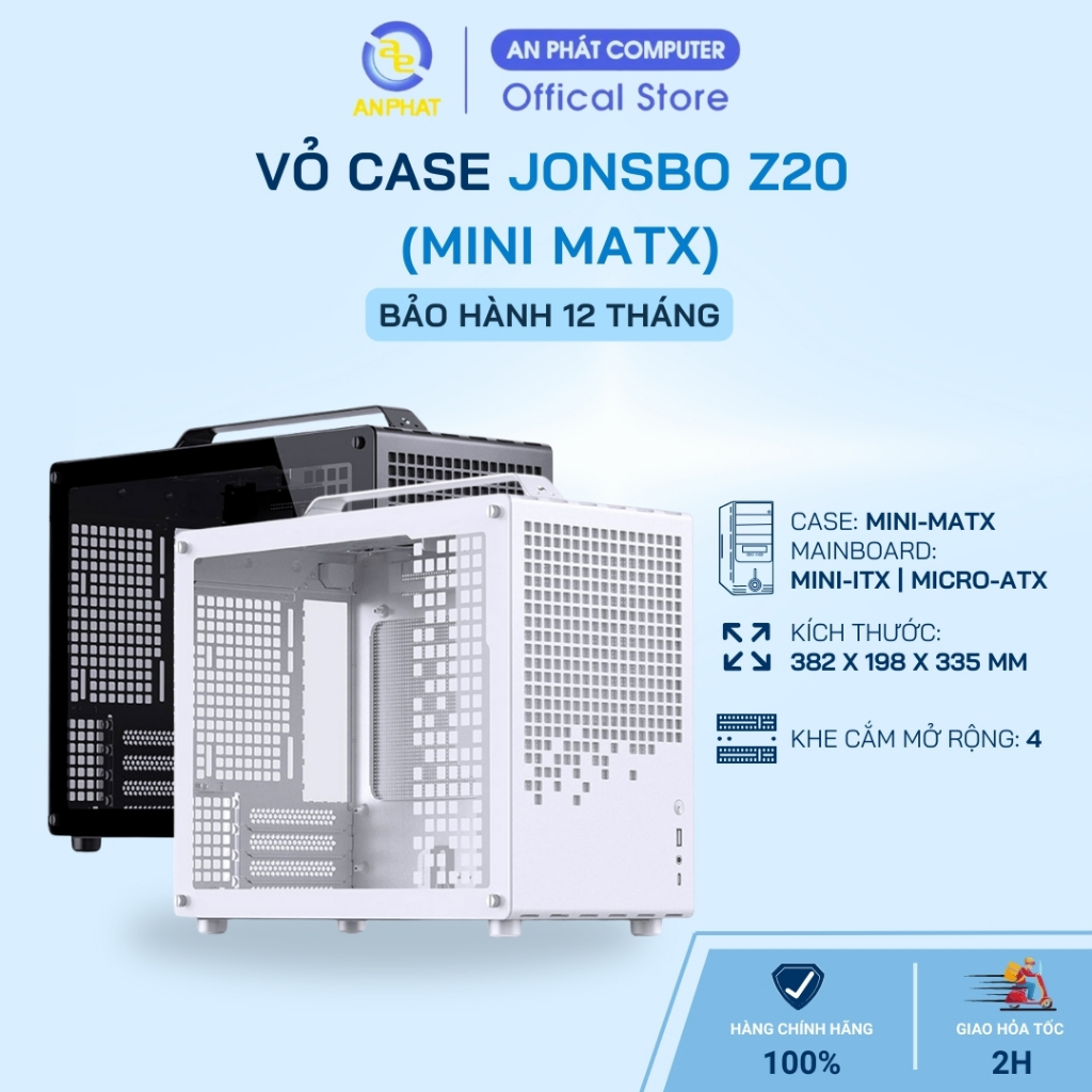 Vỏ case máy tính Jonsbo Z20 3 màu trắng, trắng hồng, đen (Mini MATX) | Shopee Việt Nam