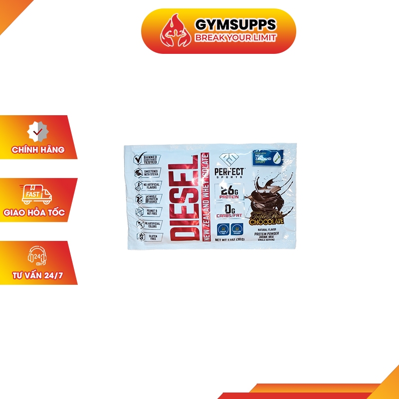 Hỗ Trợ Phục Hồi C ơ Bắp, Cung Cấp Protein, Năng Lượng SAMPLE DIESEL NEW ZEALAND WHEY ISOLATE 30G ...