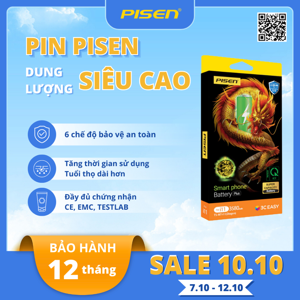 PIN PISEN DRAGON - DUNG LƯỢNG SIÊU CAO cho IP từ IP6 đến IP14 PRM ...