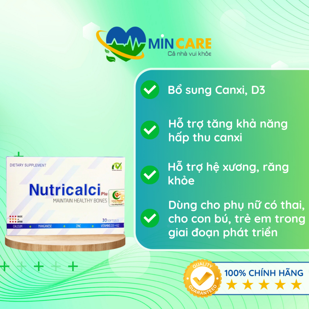 Nutricalci Plus - Bổ sung Canxi, D3 - Hỗ trợ tăng khả năng hấp thu ...