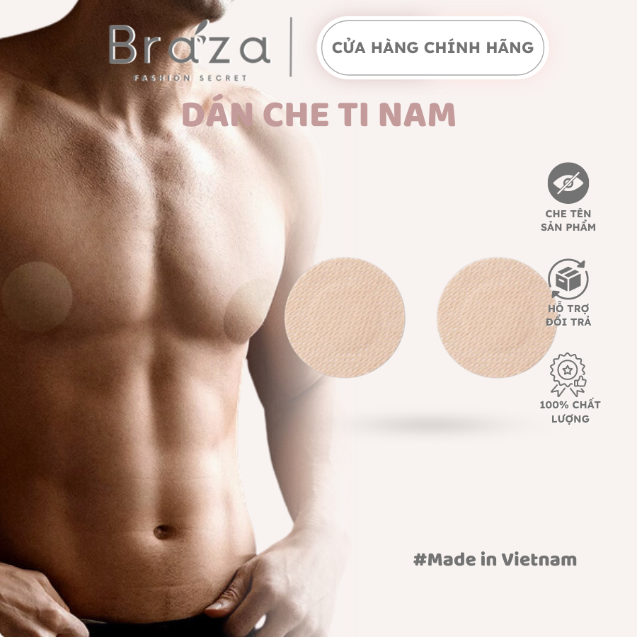 Miếng Dán Ti Nam Che Nhũ Hoa Dành Cho Nam Cuộn Dán 100 Miếng Cao Cấp Braza - 0321 | Shopee Việt Nam