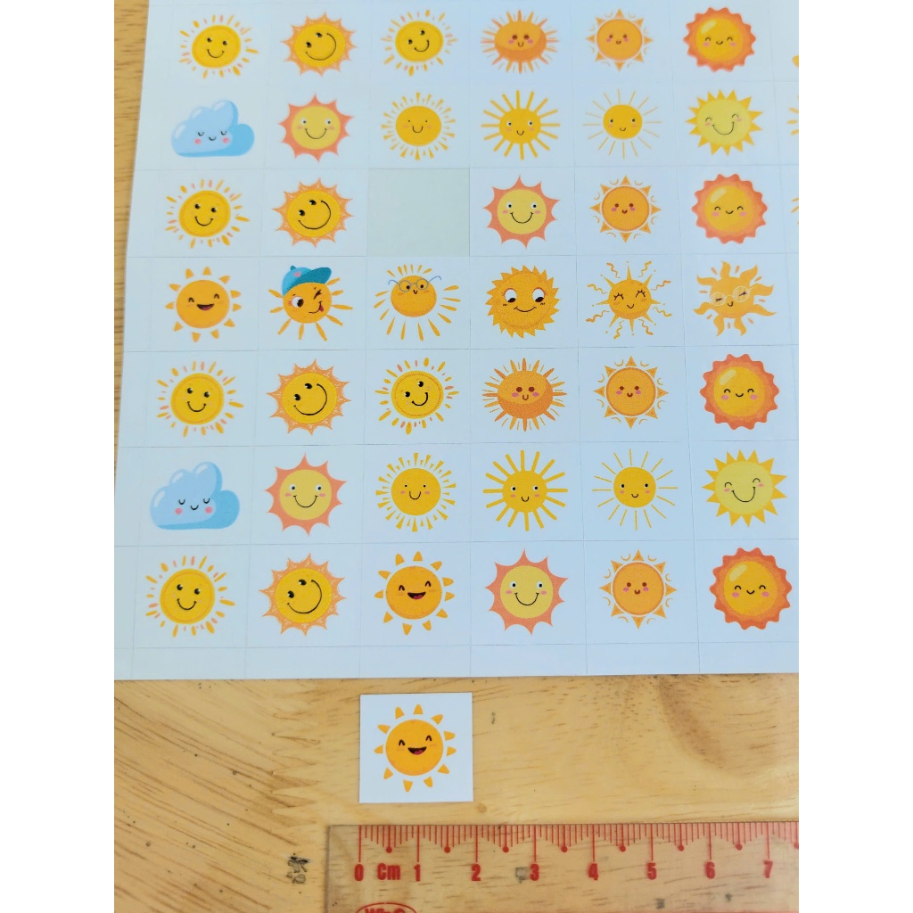 Sticker khen thưởng MẶT TRỜI CUTE tờ A4- SP28 | Shopee Việt Nam