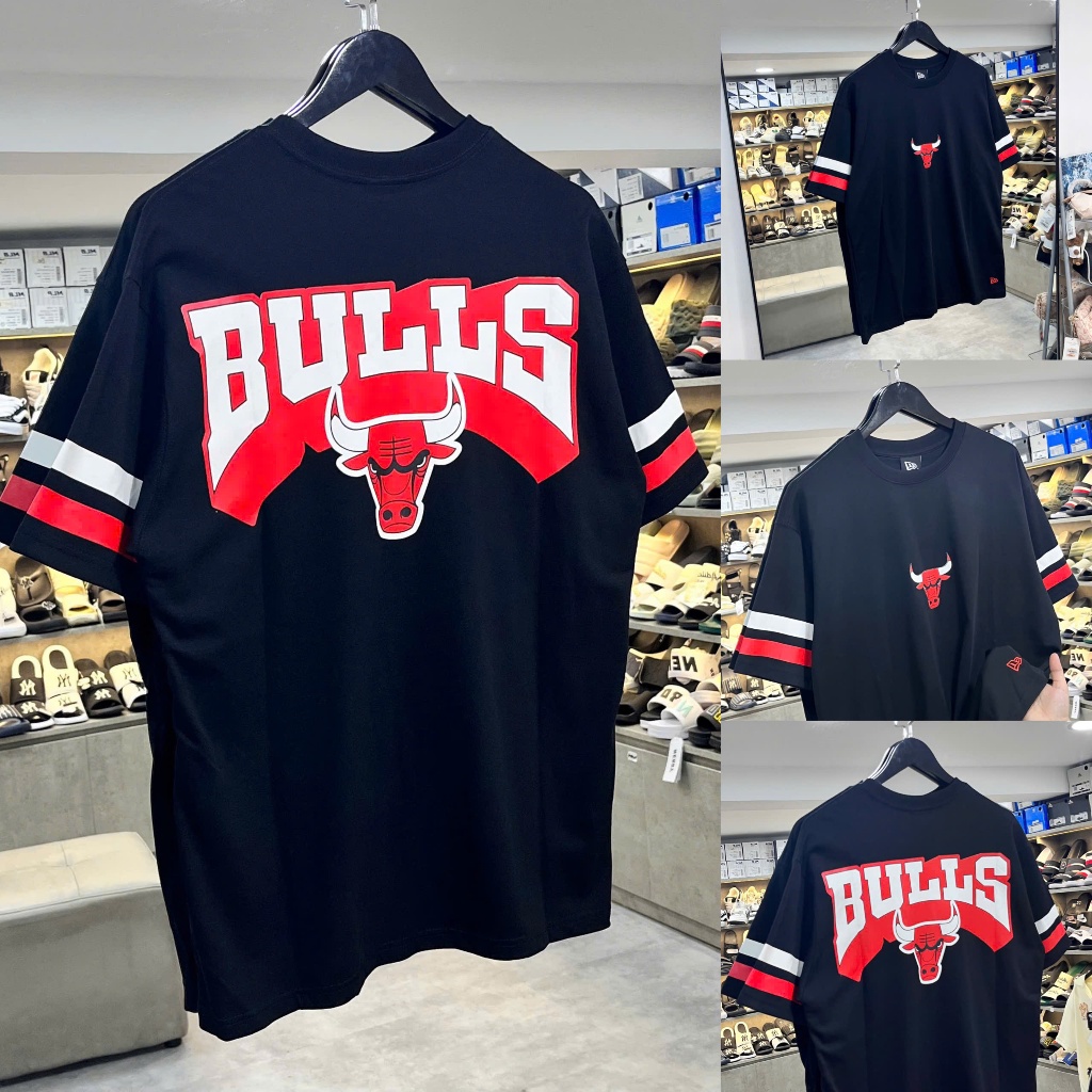 [CHÍNH HÃNG] Áo New Era Chicago Bulls NBA Đen 60502589 * Áo Thun New ...