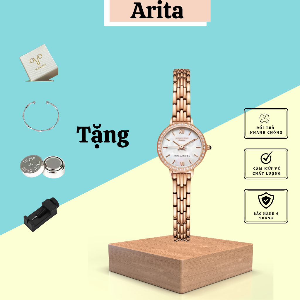 Đồng Hồ Nữ Sang Trọng LAURA Arita Đính Đá Sang Trọng Sáng Da | Shopee ...