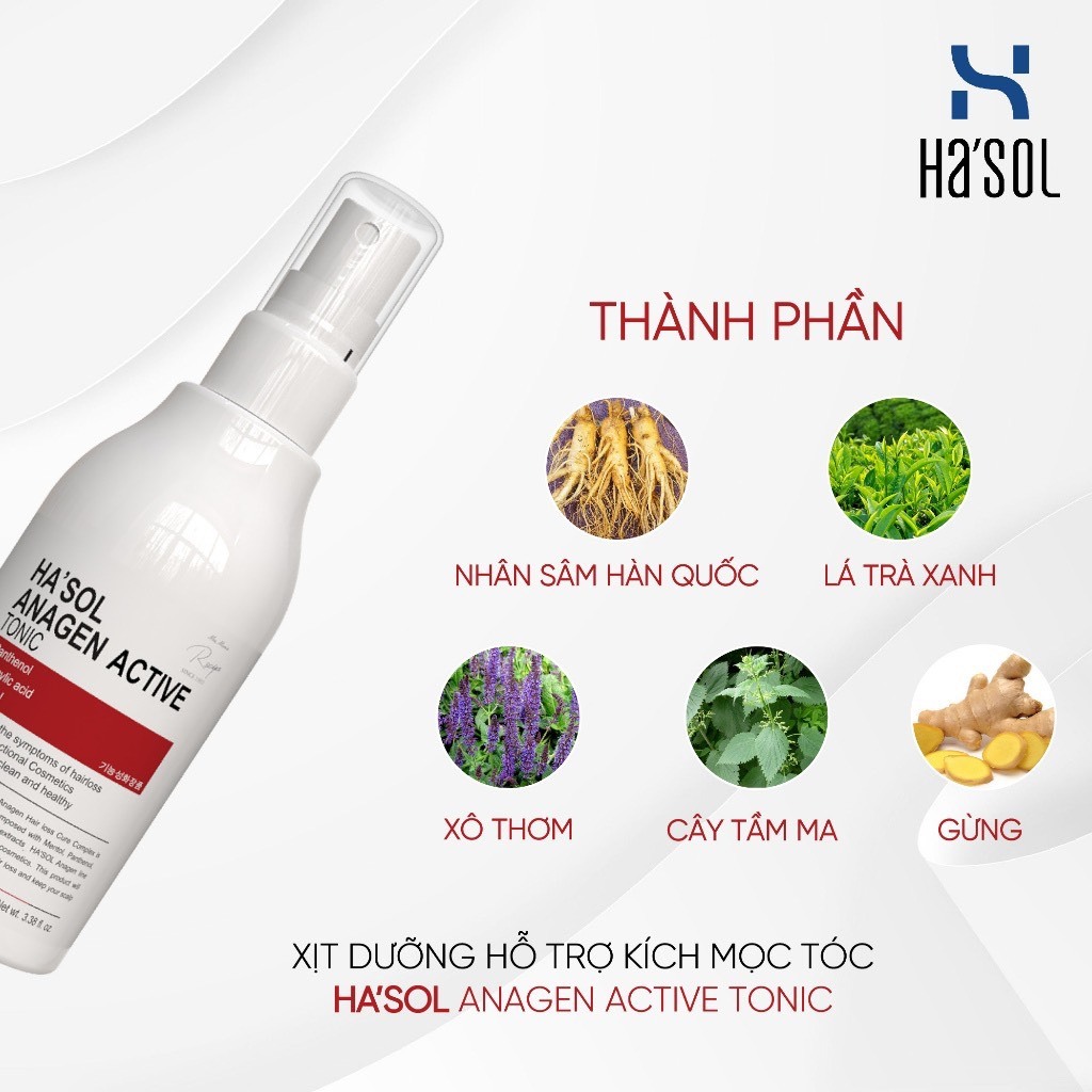 Xịt Kích Mọc Tóc Hasol Anagen Active Tonic 100ml Dưỡng Da Đầu Nuôi ...