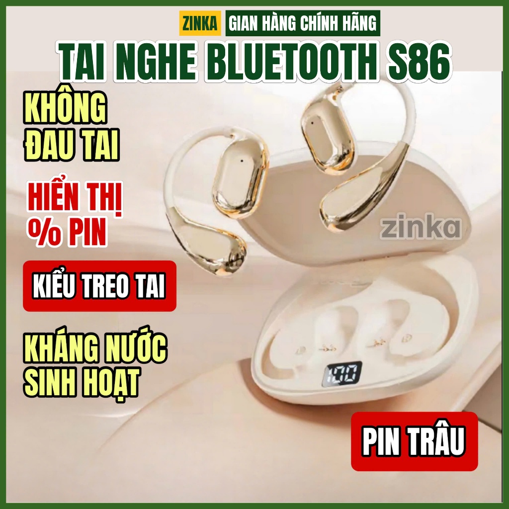 Tai nghe Bluetooth S86 thể thao, kiểu treo tai pin siêu trâu chất lượng ...