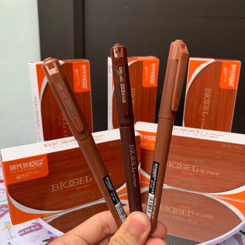 Bút Ký Vân Gỗ Biogel GP983 Ngòi 0,7mm, Bút Ký Mực Gel Hàng Đẹp Ngòi Nét ...