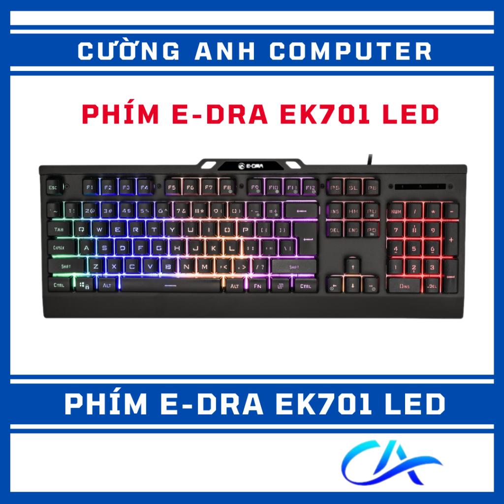 Bàn phím máy tính E-DRA EK701 LED màu đen | Shopee Việt Nam