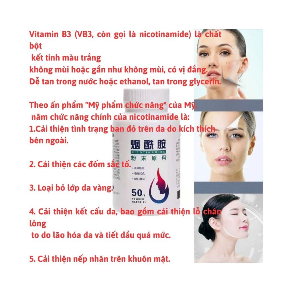 Niacinamide 100g dưỡng trắng sáng da vitamin B3 nội địa trung Làm Đẹp Da | Shopee Việt Nam