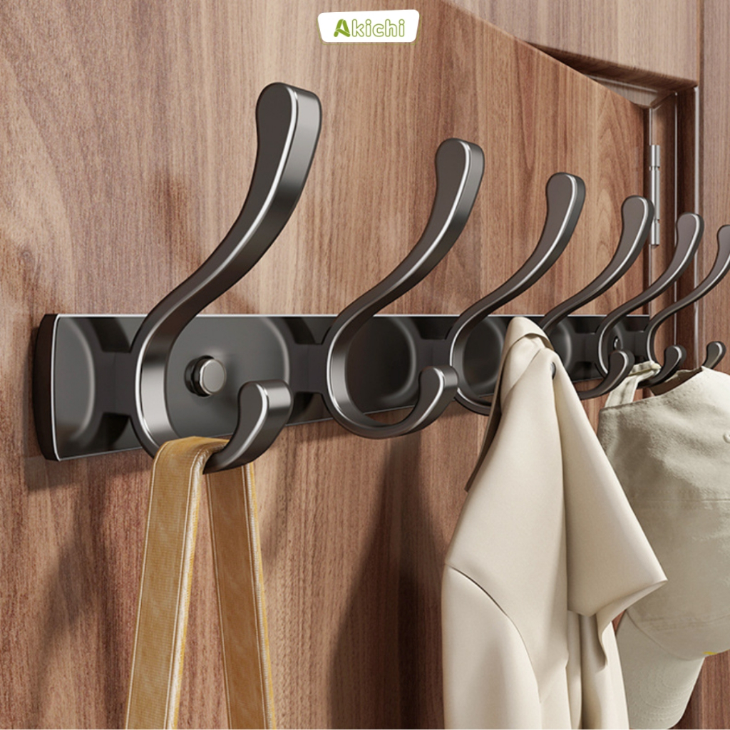 Móc treo quần áo AKICHI, móc treo tường bằng keo dán hoặc bắt vít, nhôm ...