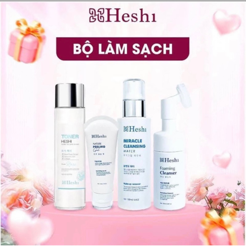 Bộ làm sạch sâu heshi ( 4sp gồm tẩy trang srm tdc toner) | Shopee Việt Nam