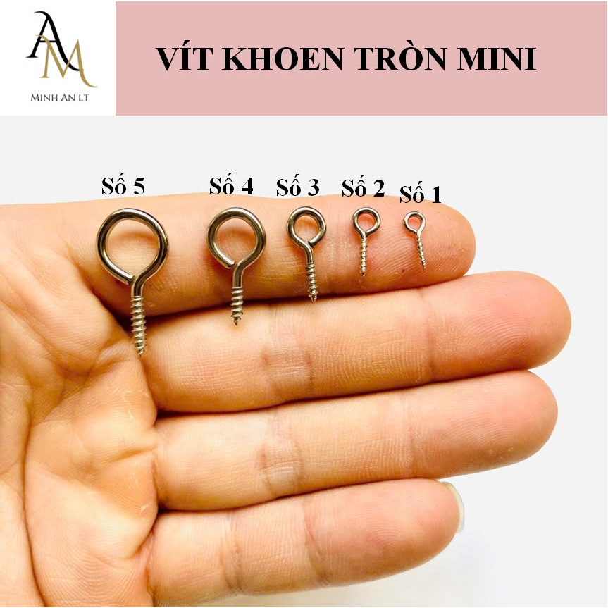 (300-500 con) Khoen vít mini Vít khoen Gắn Charm Móc Khóa, Khoen phụ ...