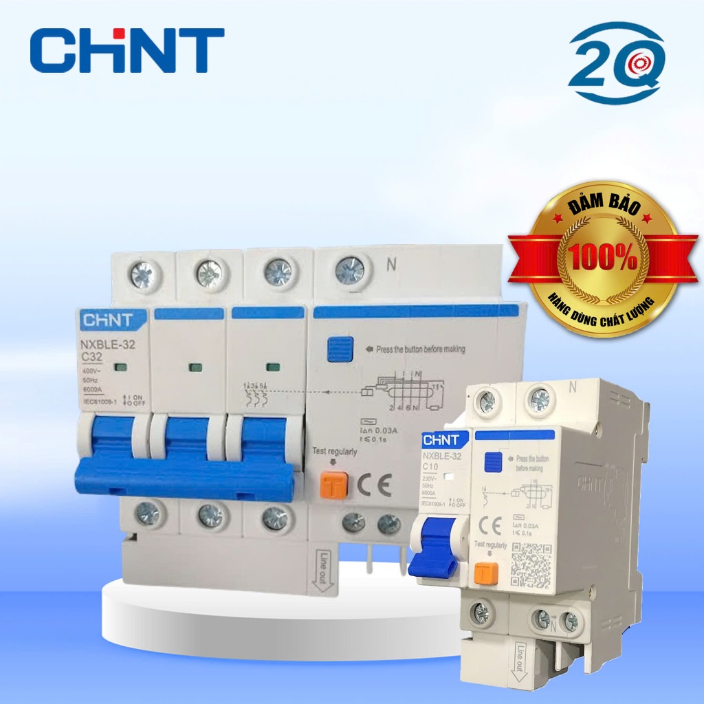 Cầu chống giật RCBO-ChinT-NXBLE-1P+N/3P+N-10A/16A/20A/25A/32A/40A/50A/60A | Shopee Việt Nam