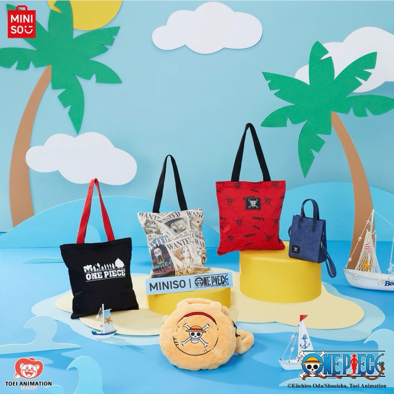 [MINISO x ONE PIECE] Túi tote vải, túi đeo vai lông mềm | Shopee Việt Nam